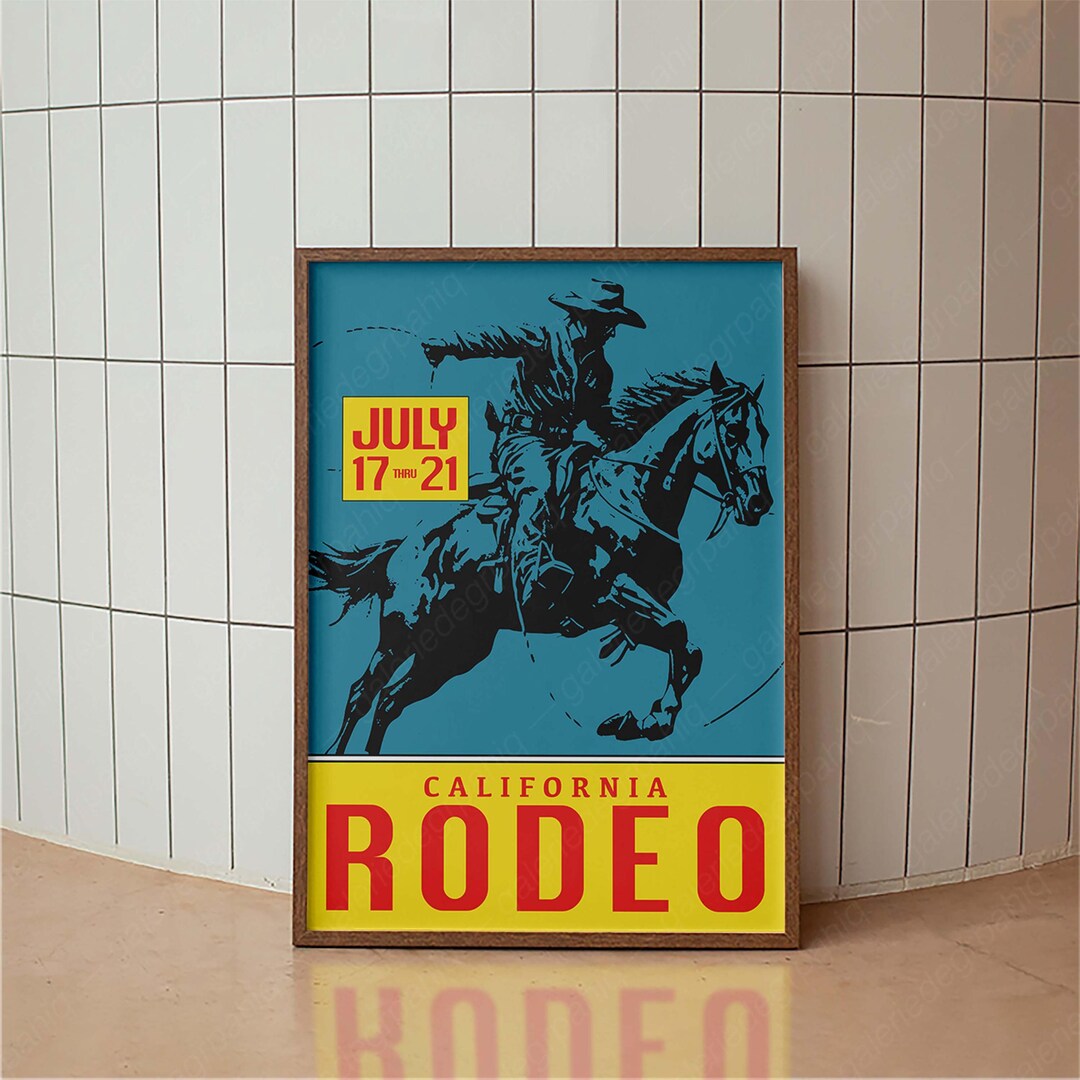 Vintage California Rodeo Poster, Western Poster, Typography Print ...