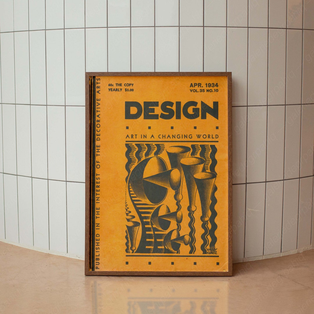 Vintage Design Magazine Cover Poster, Mid Century Modern Poster ...