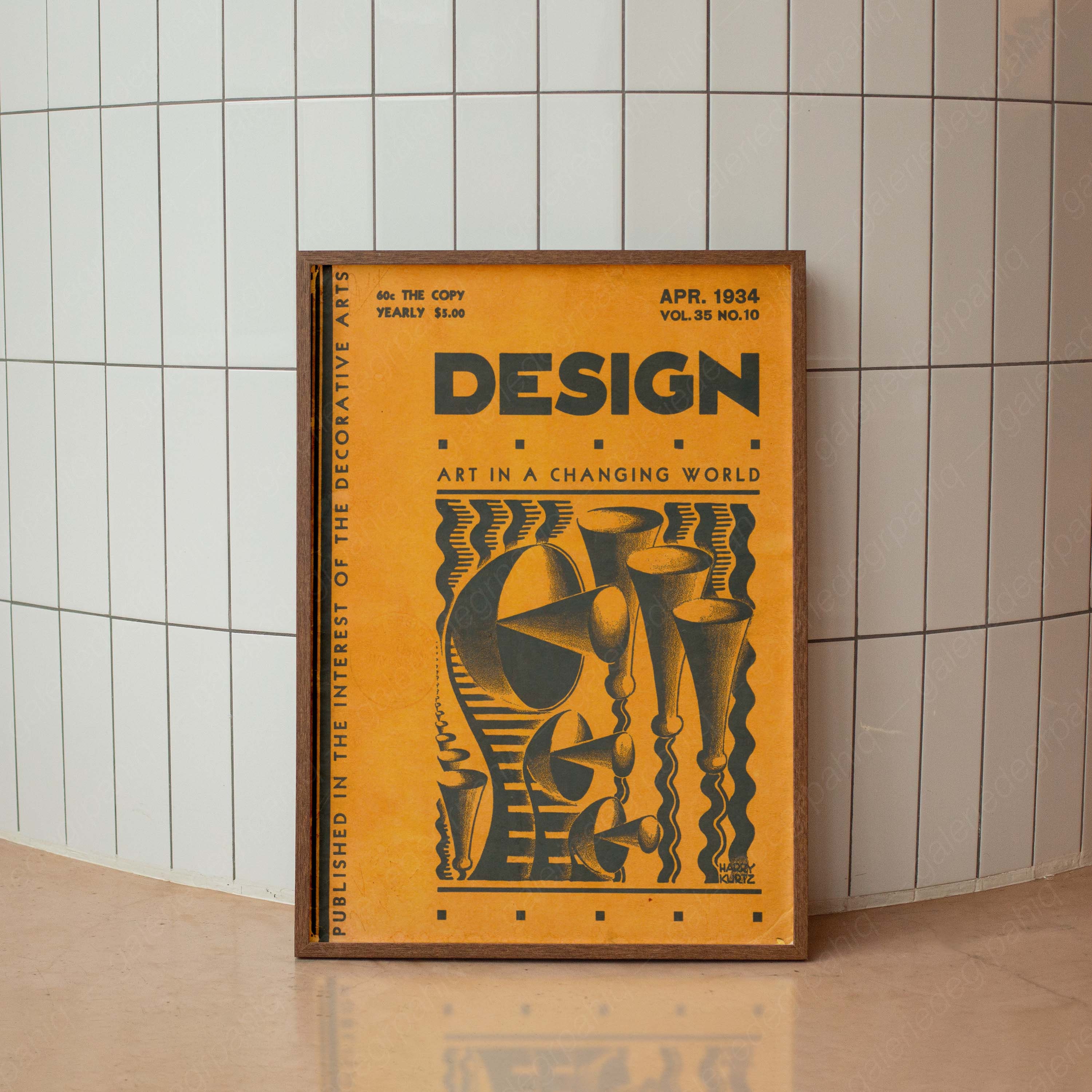 Vintage Design Magazine Cover Poster, Mid Century Modern Poster ...