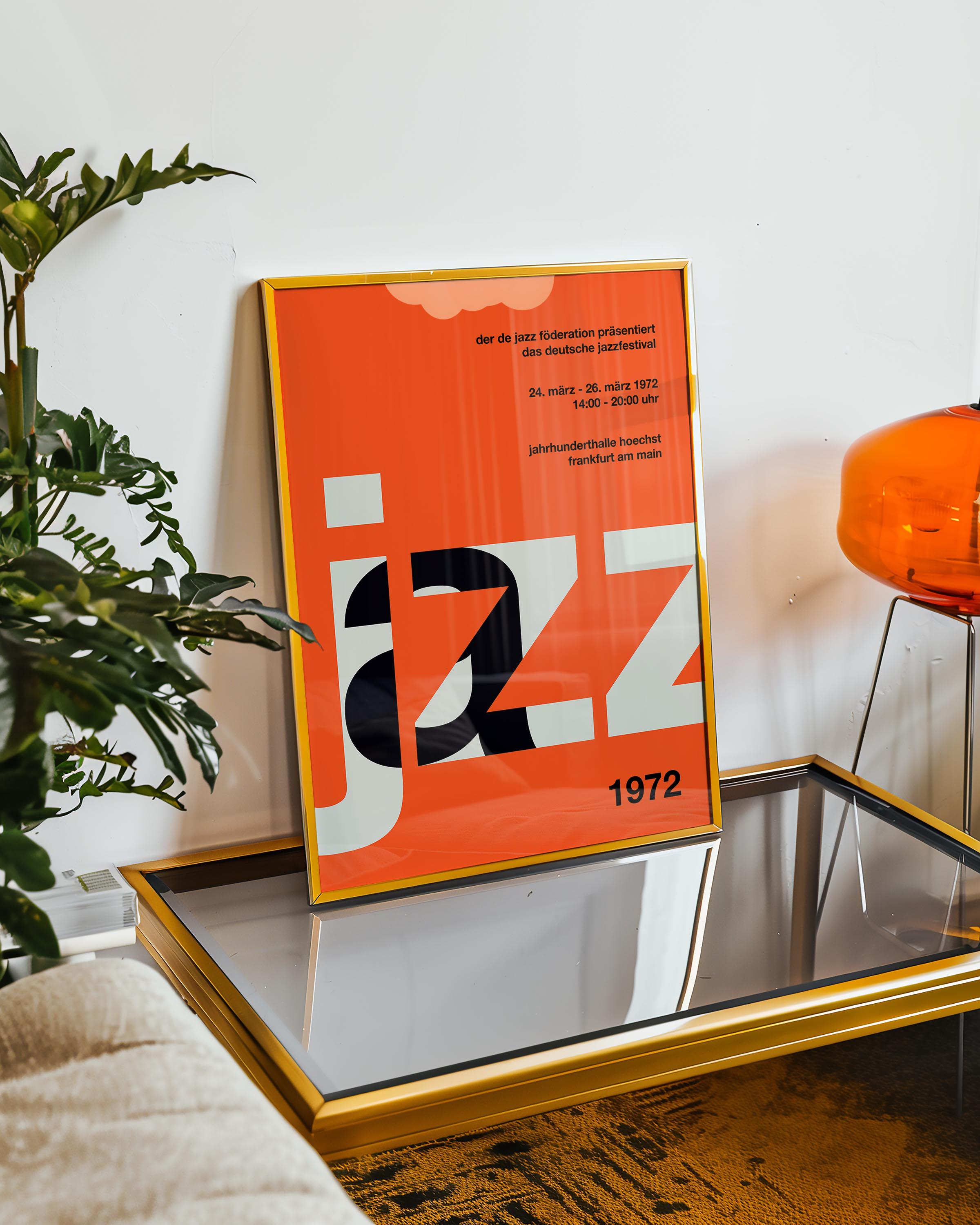 Retro German Jazz Festival Poster, Concert Poster, Typography Print ...