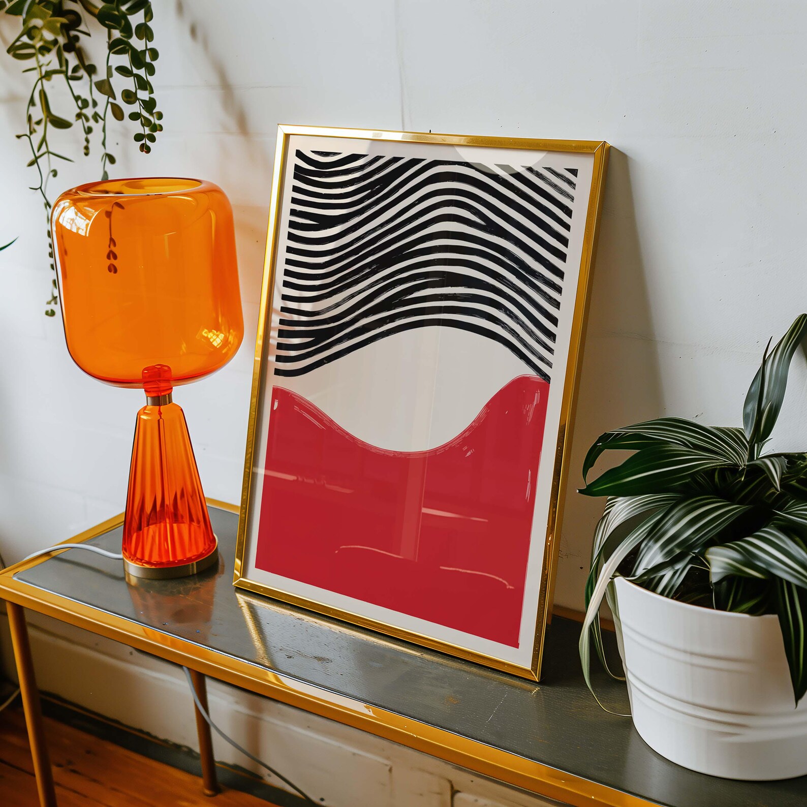 Abstract Minimal Mid Century Poster, Minimal Wall Art, Colorful Print ...