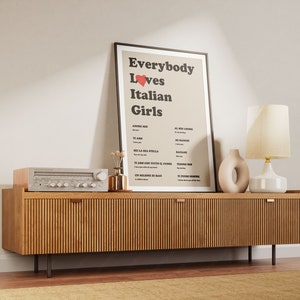 Printable Everybody Loves Italian Girls Poster Wall Art, Minimal ...