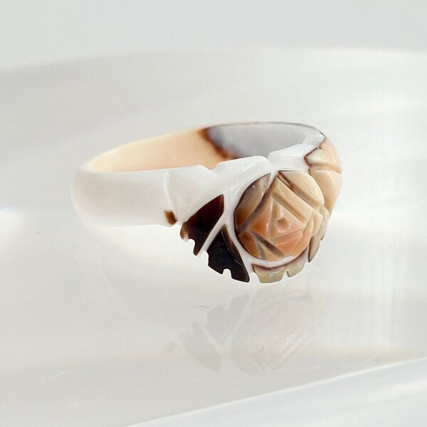 Carved Shell Ring - Etsy