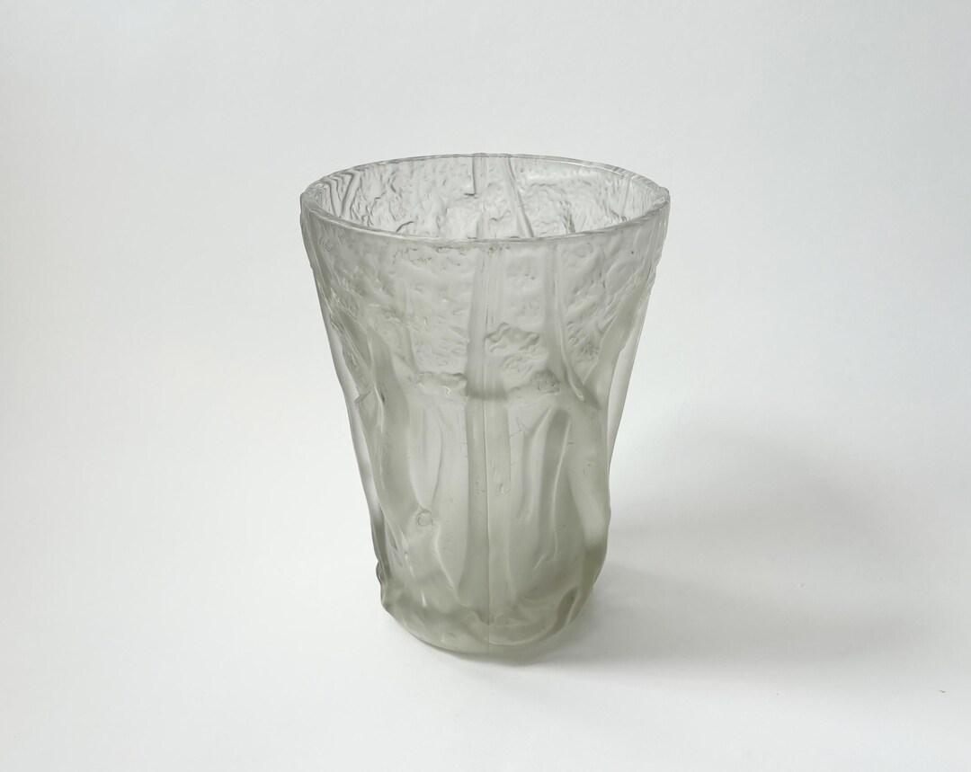 Joseph Inwald Dans La Foret Forest Czech 1930's Art Deco Frosted Glass ...