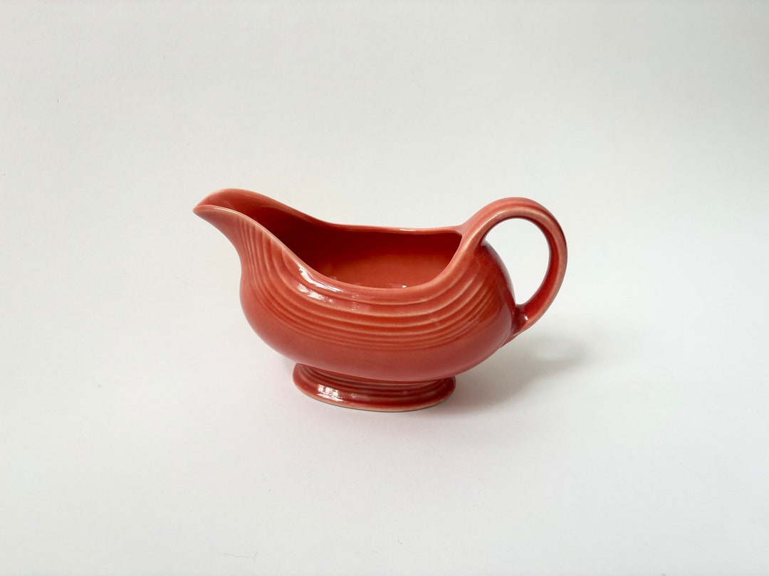 Vintage Pale Red Fiestaware Ceramic Glazed Gravy / Sauce Boat - Etsy