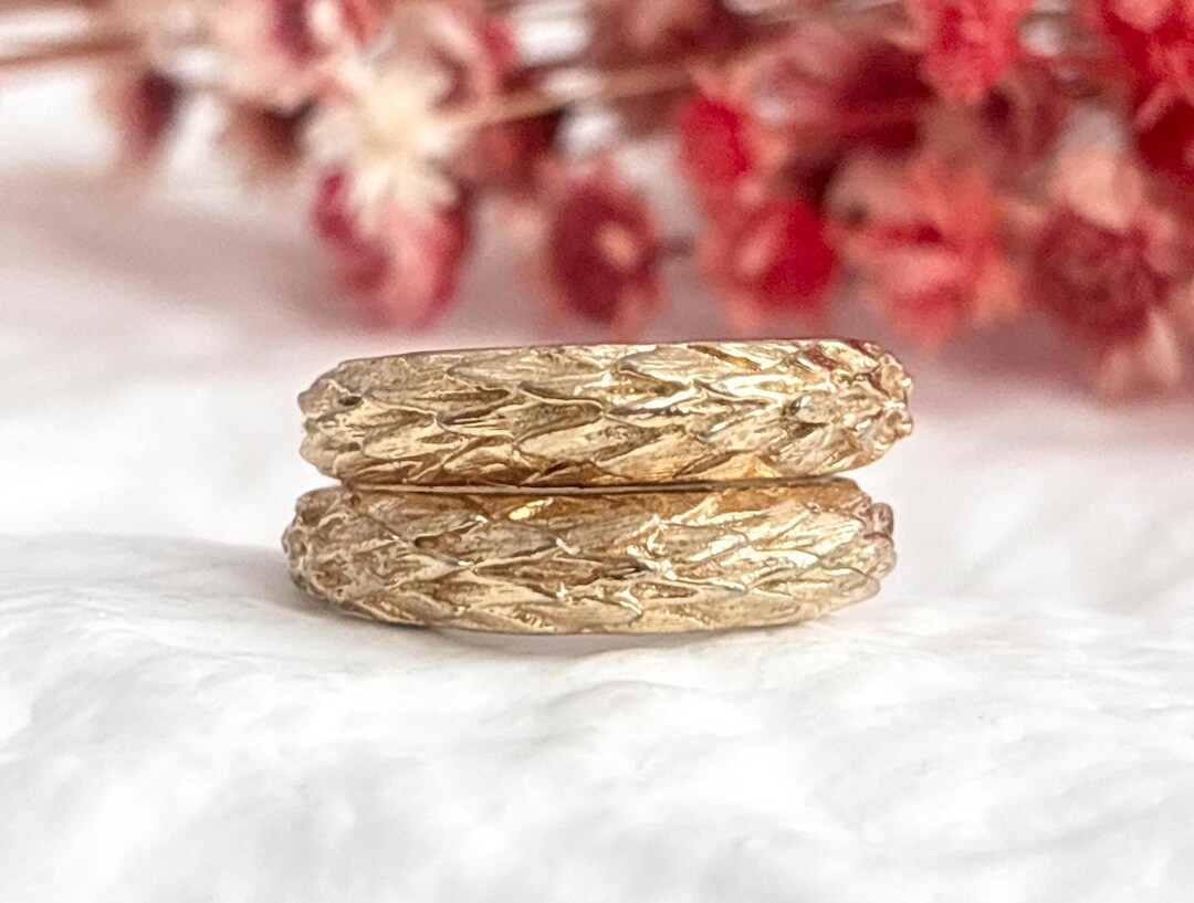 Snake Style Textured Wrap Around Gold Toned Chunky Vintage Ring - Sz 6 - Etsy
