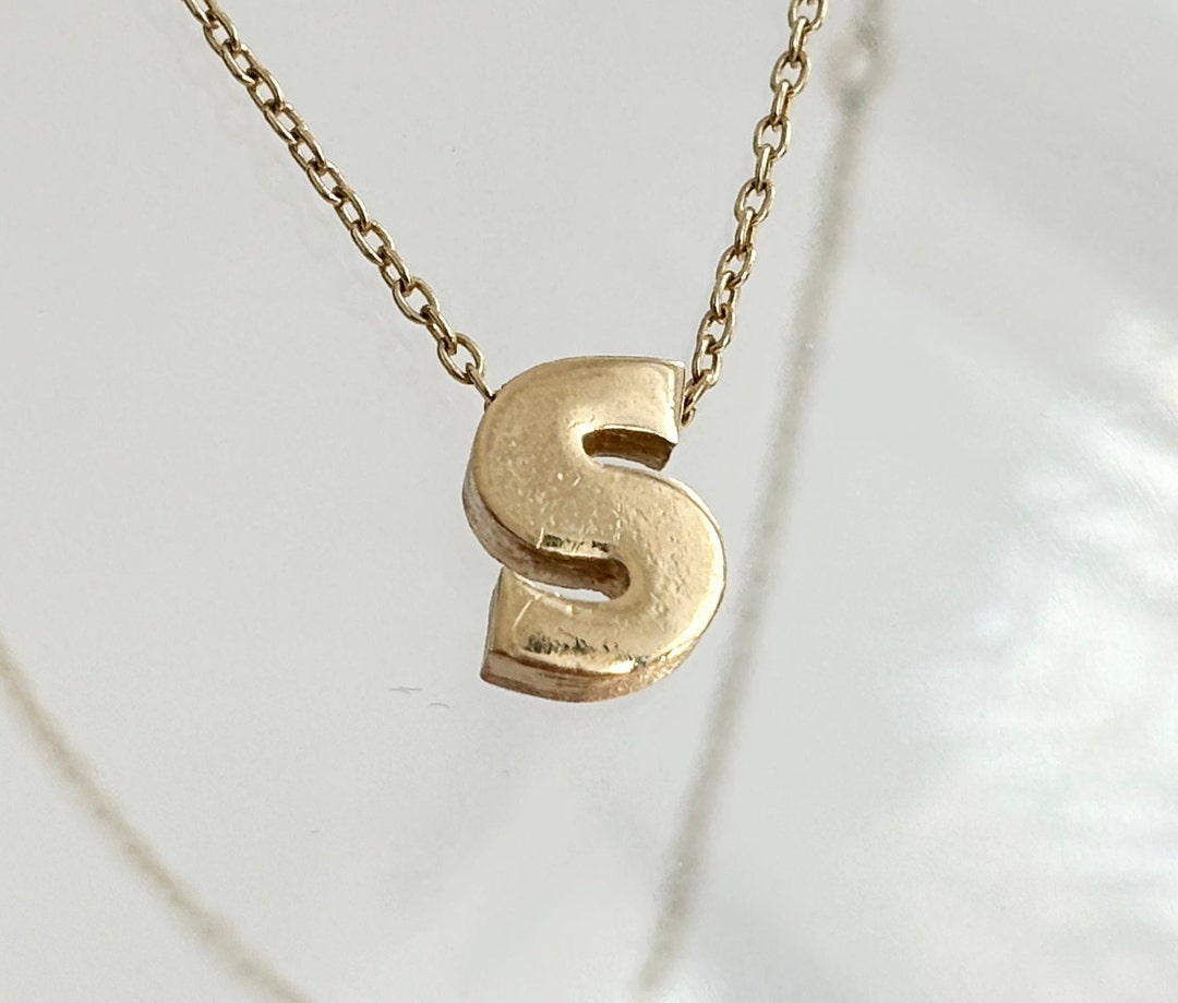 Vintage Gold Toned S Letter Avon Dainty Pendant Necklace 20 - Etsy