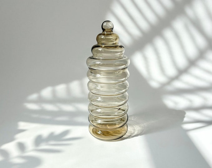Vintage Holmegaard Primula Smoke Glass Lidded Apothecary Jar - Etsy