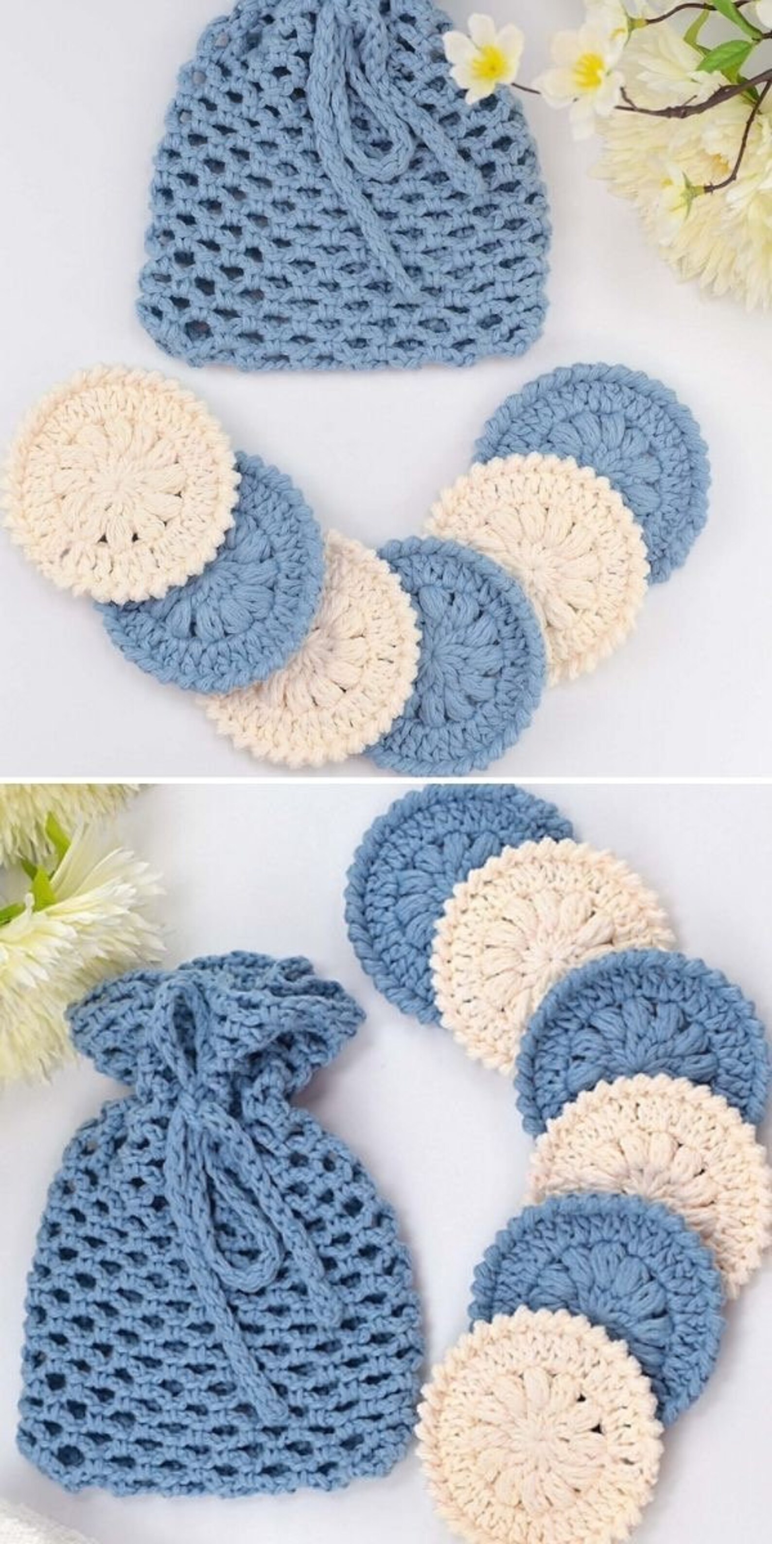 Crochet Face Scrubbies W/bag - Etsy