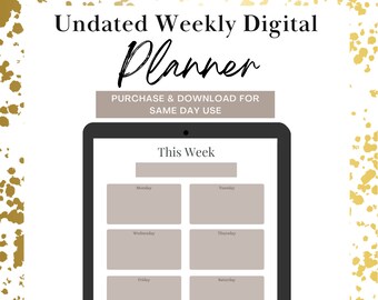 Weekly Planner Printable Planner Digital Planner Undated - Etsy