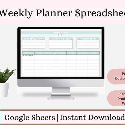 To Do List Template Google Sheets Template Calendar - Etsy Australia