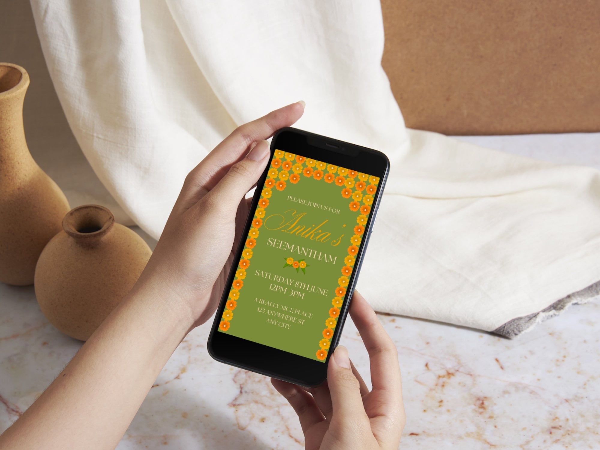 Seemantham Digital Invite, Sreemantham Invitation Template, Indian Baby ...