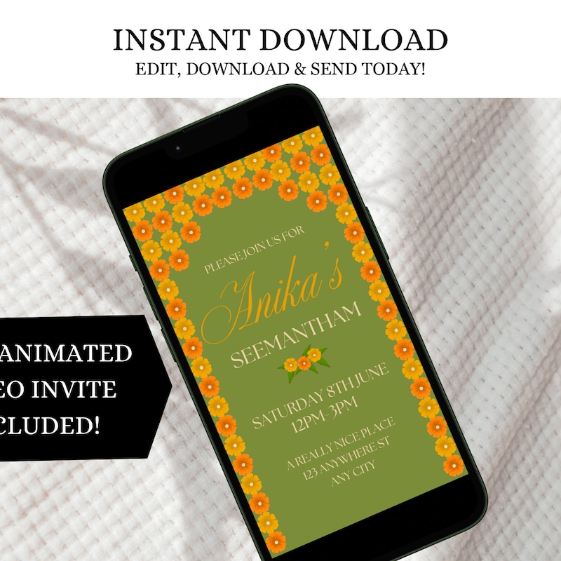 Seemantham Invitation - Etsy