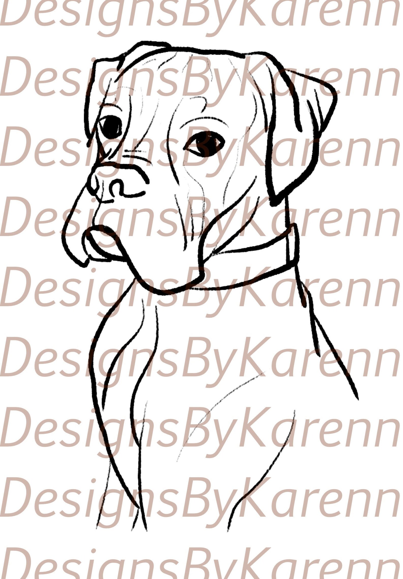 Boxer Dog Digital File - Etsy
