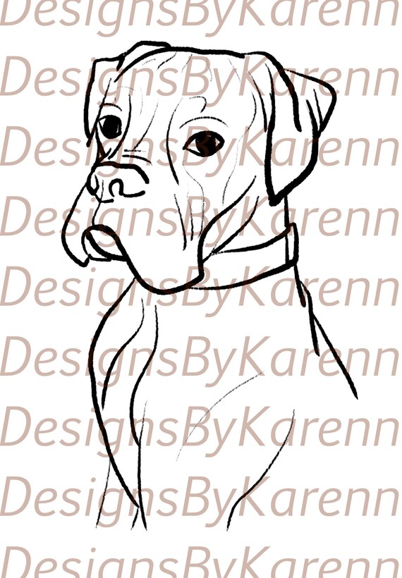 Boxer Dog Digital File - Etsy