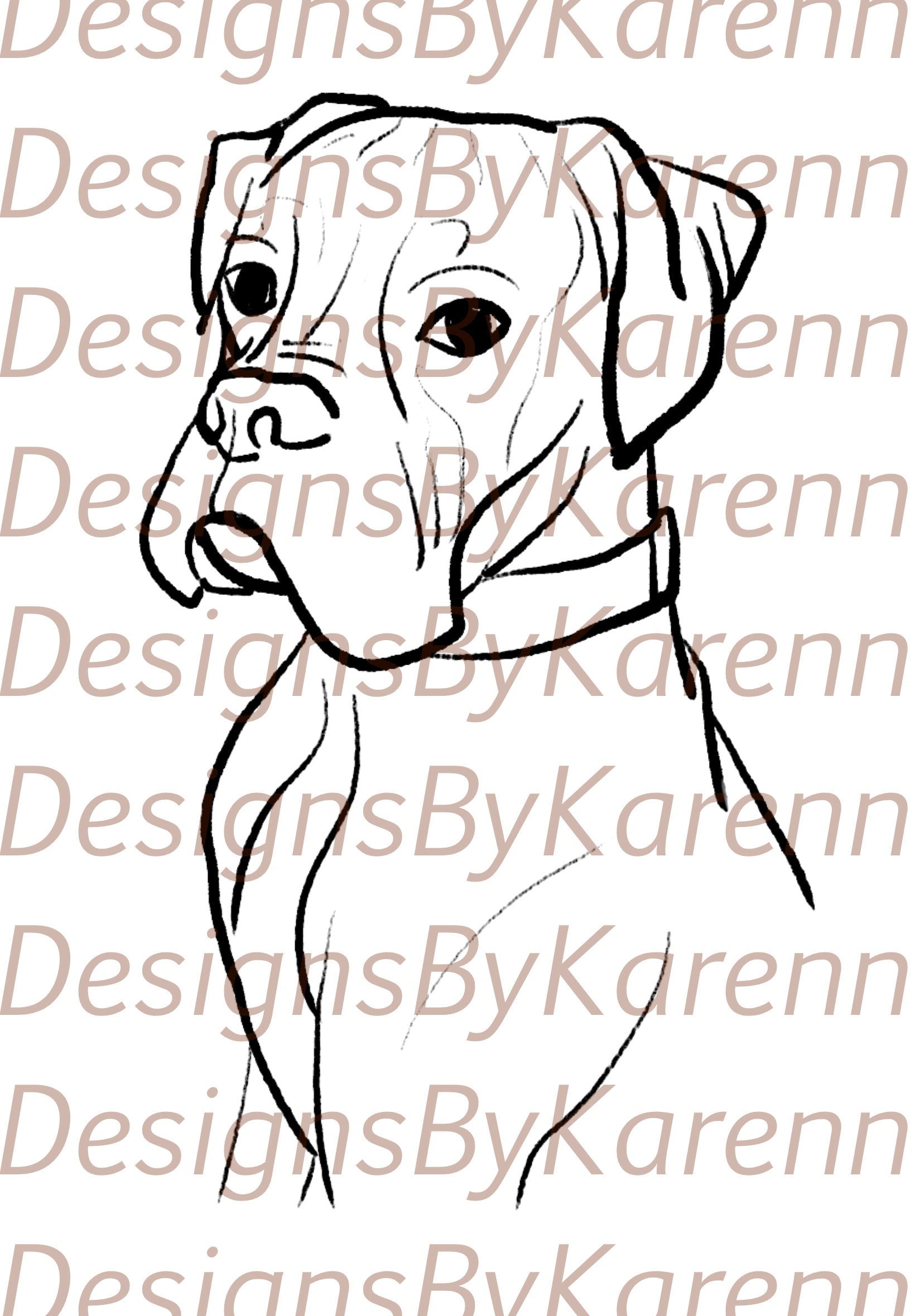 Boxer Dog Digital File - Etsy