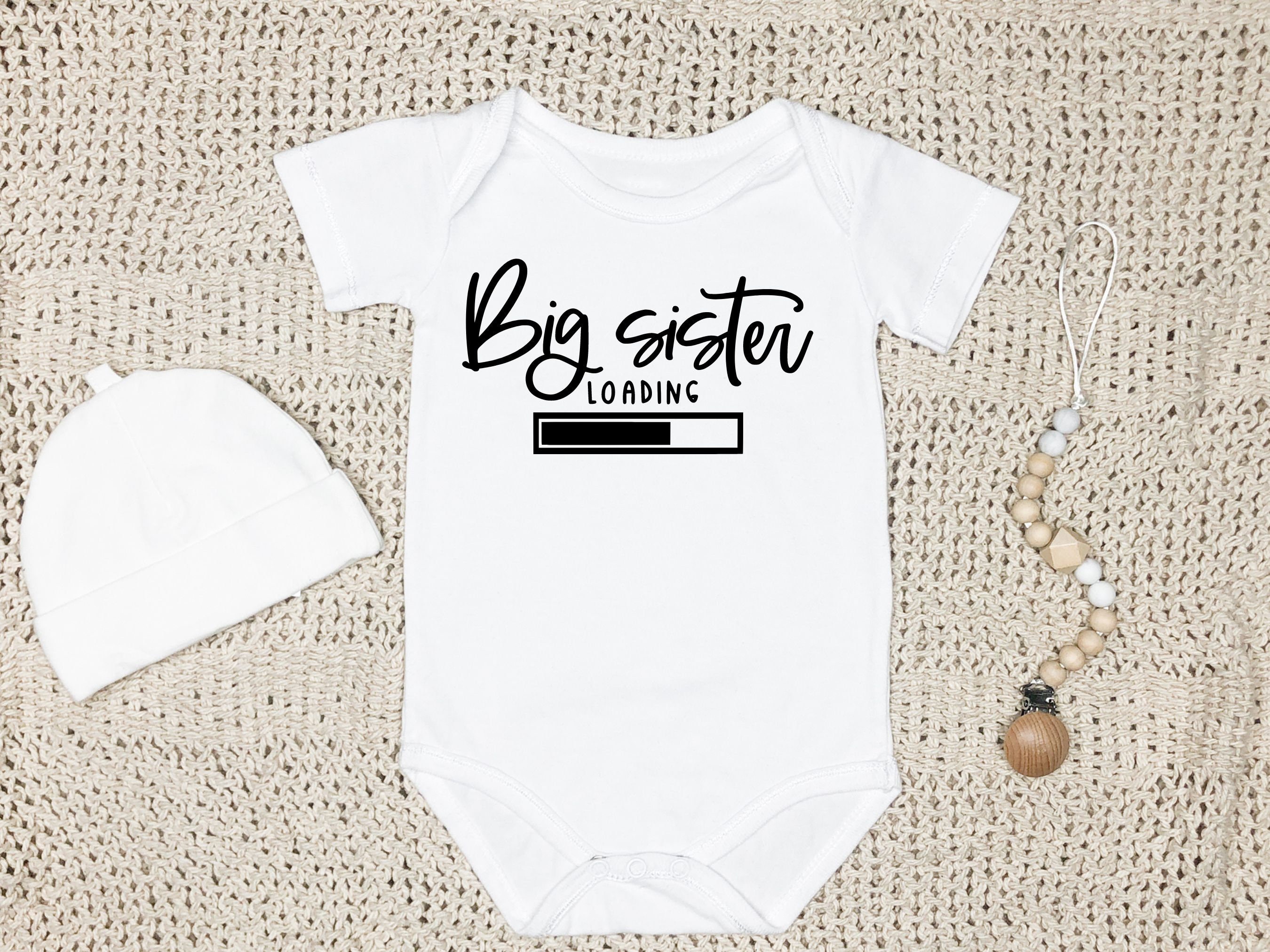 Big Sister Loading, Pregnancy Announcement, Funny Baby Onesie, Funny ...