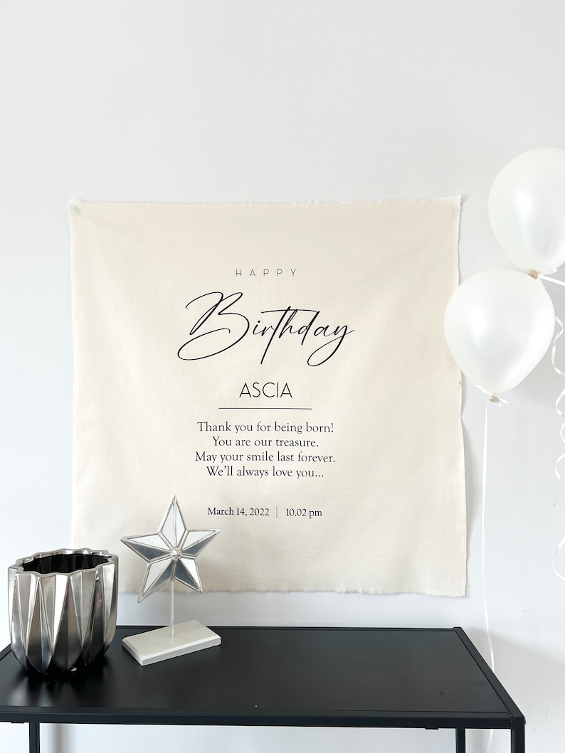 Fabric Birtday Sign, Custom Birthday Banner, Birthday Boho Wall Art ...