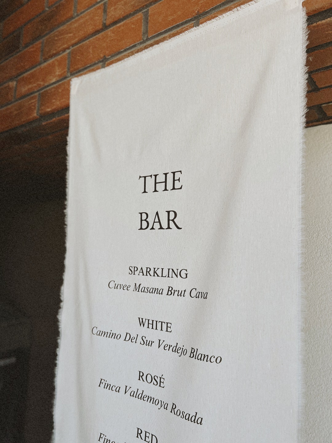 Fabric Bar Sign, Wedding Bar Menu, Custom Linen Bar Sign, Bar Sign ...