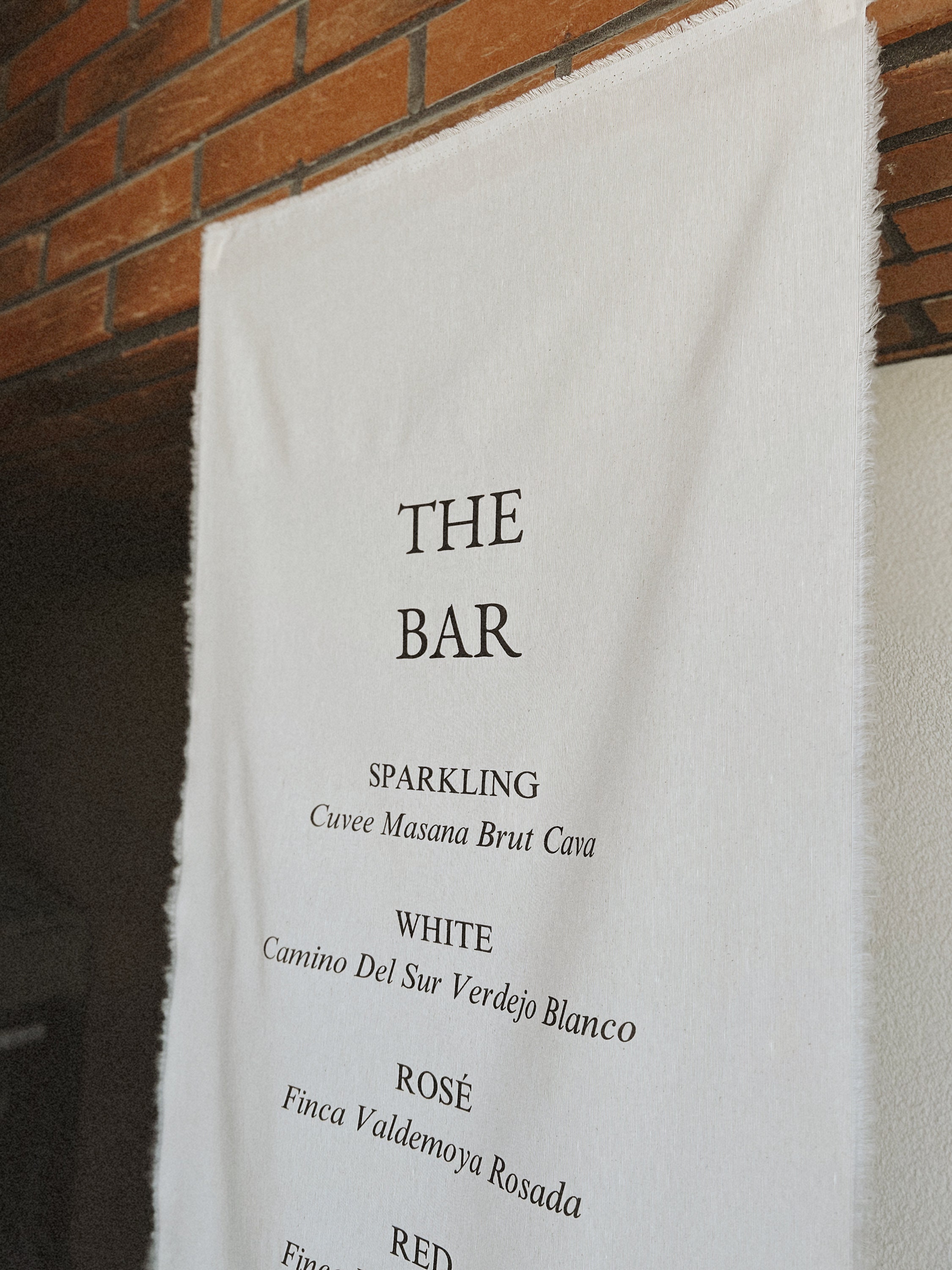 Fabric Bar Sign, Wedding Bar Menu, Custom Linen Bar Sign, Bar Sign ...