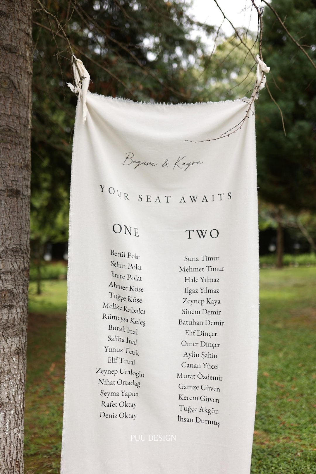 Personalised Wedding Seating Chart Sign, Fabric Wedding Table Plan ...