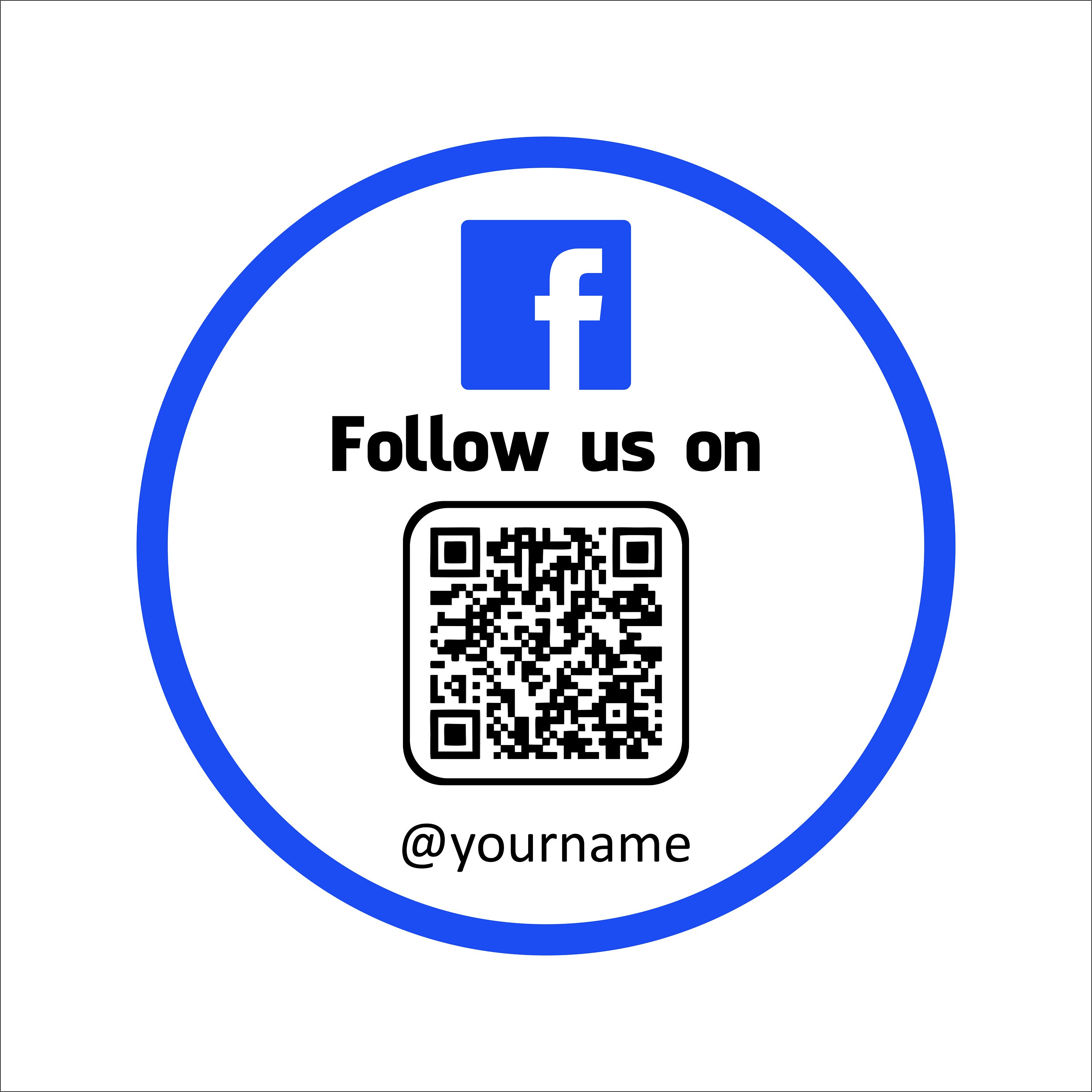 Facebook Name Sticker With QR Code for Your Shop or Restaurant - Etsy