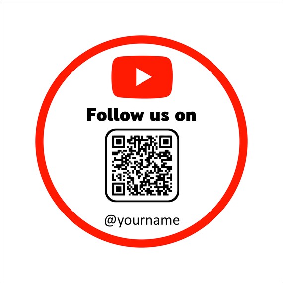 Youtube Name Sticker With QR Code for Your Shop or Restaurant - Etsy