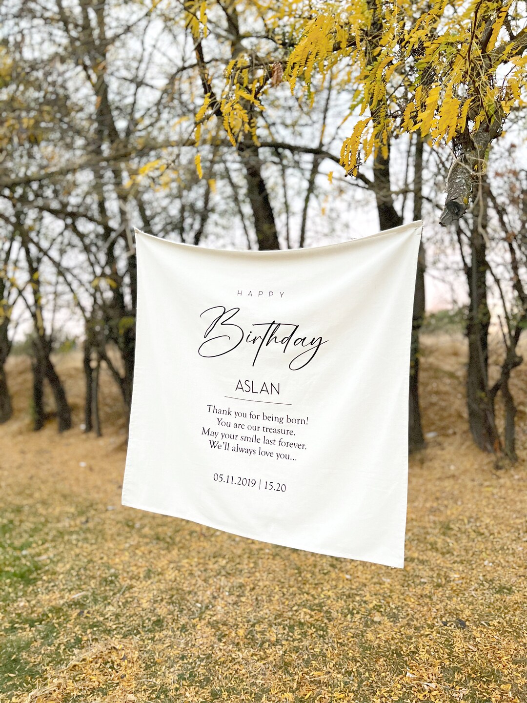 Fabric Sign, Custom Birthday Banner, Cotton Birthday Banner, Fabric ...