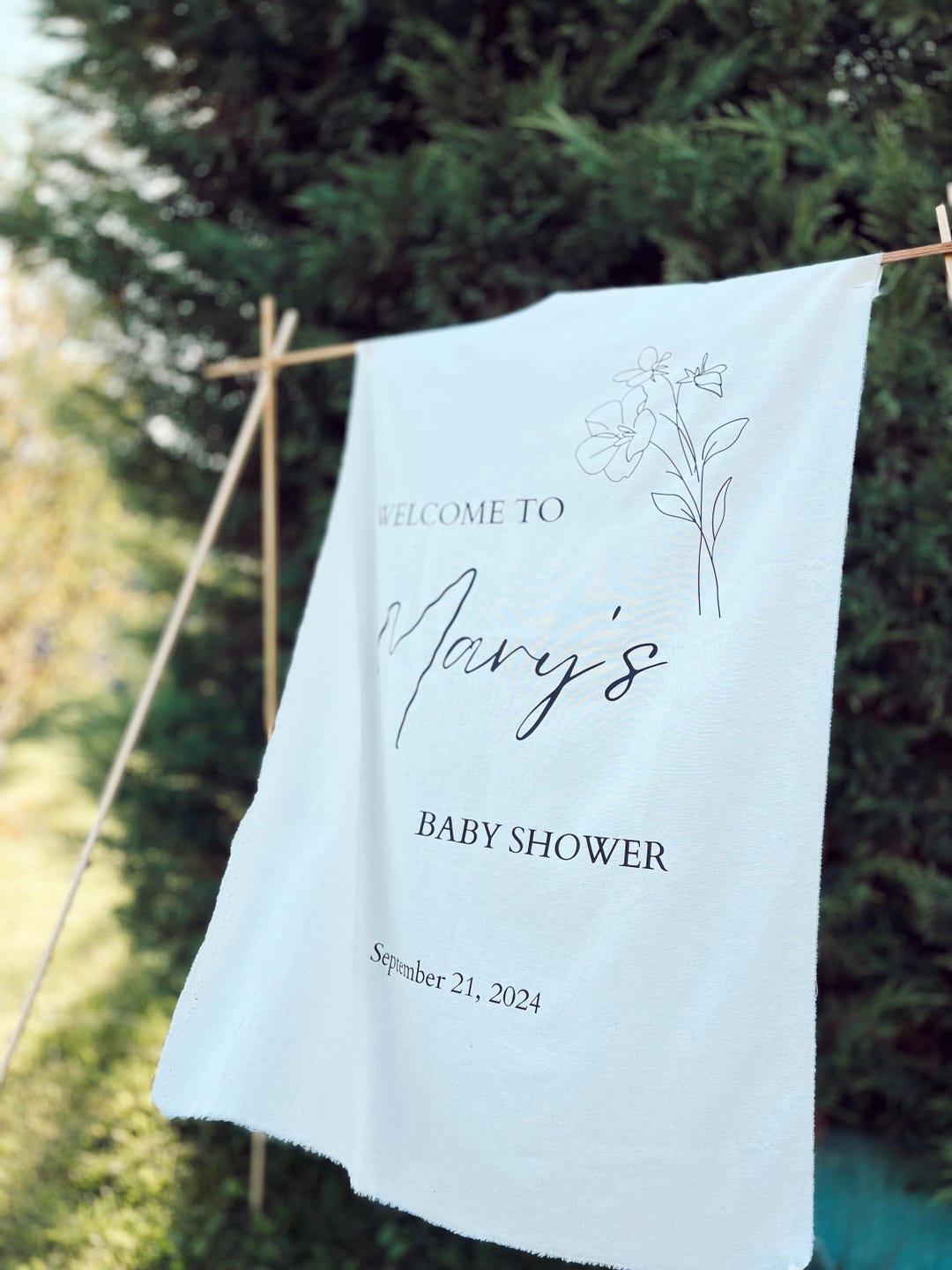 Baby Shower Welcome Sign, Fabric Baby Shower Sign, Custom Baby Shower ...