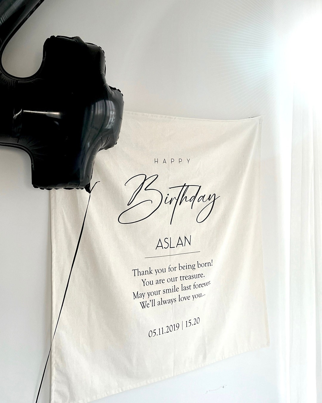 Personalised Birthday Flag, Custom Birthday Banner, Fabric Birtday Sign ...