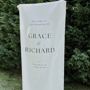 Fabric Wedding Welcome Sign, Personalised Wedding Welcome Sign, Fabric ...