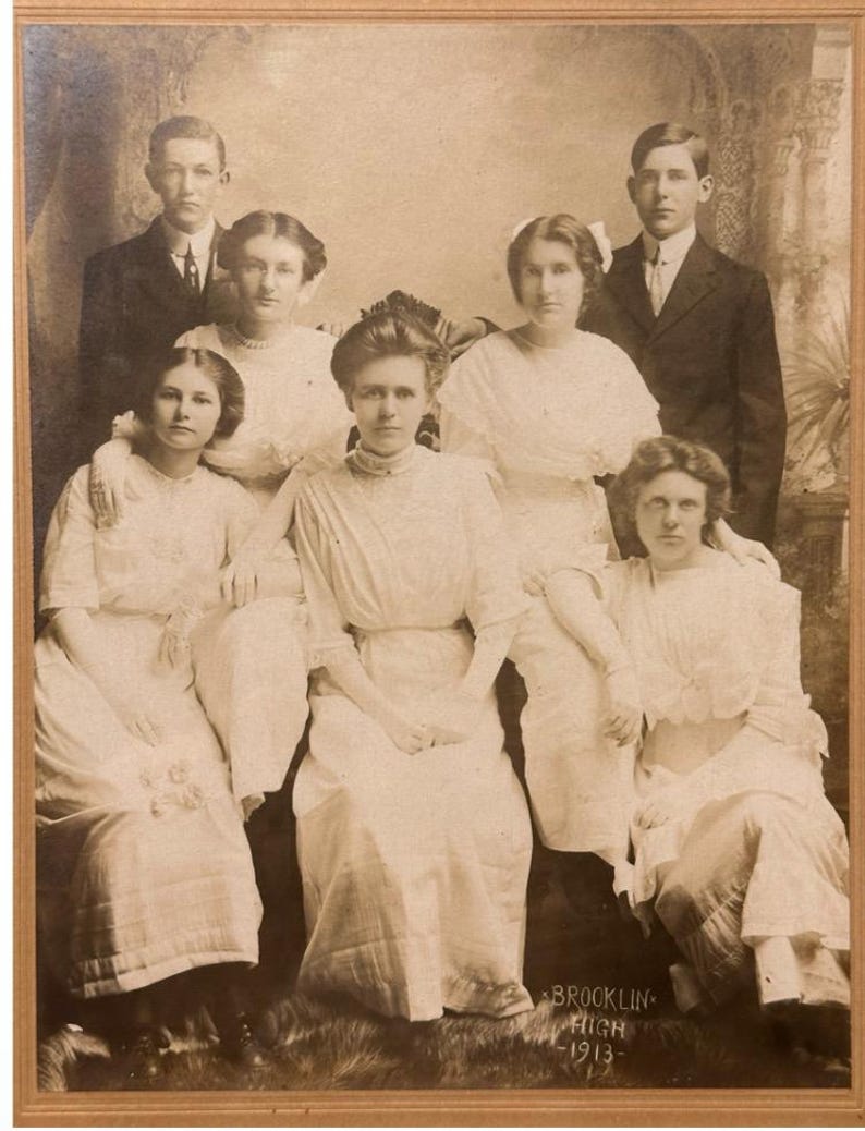 1913 Brooklin High School Class Photo Picture Wooden Framed Victorian ...
