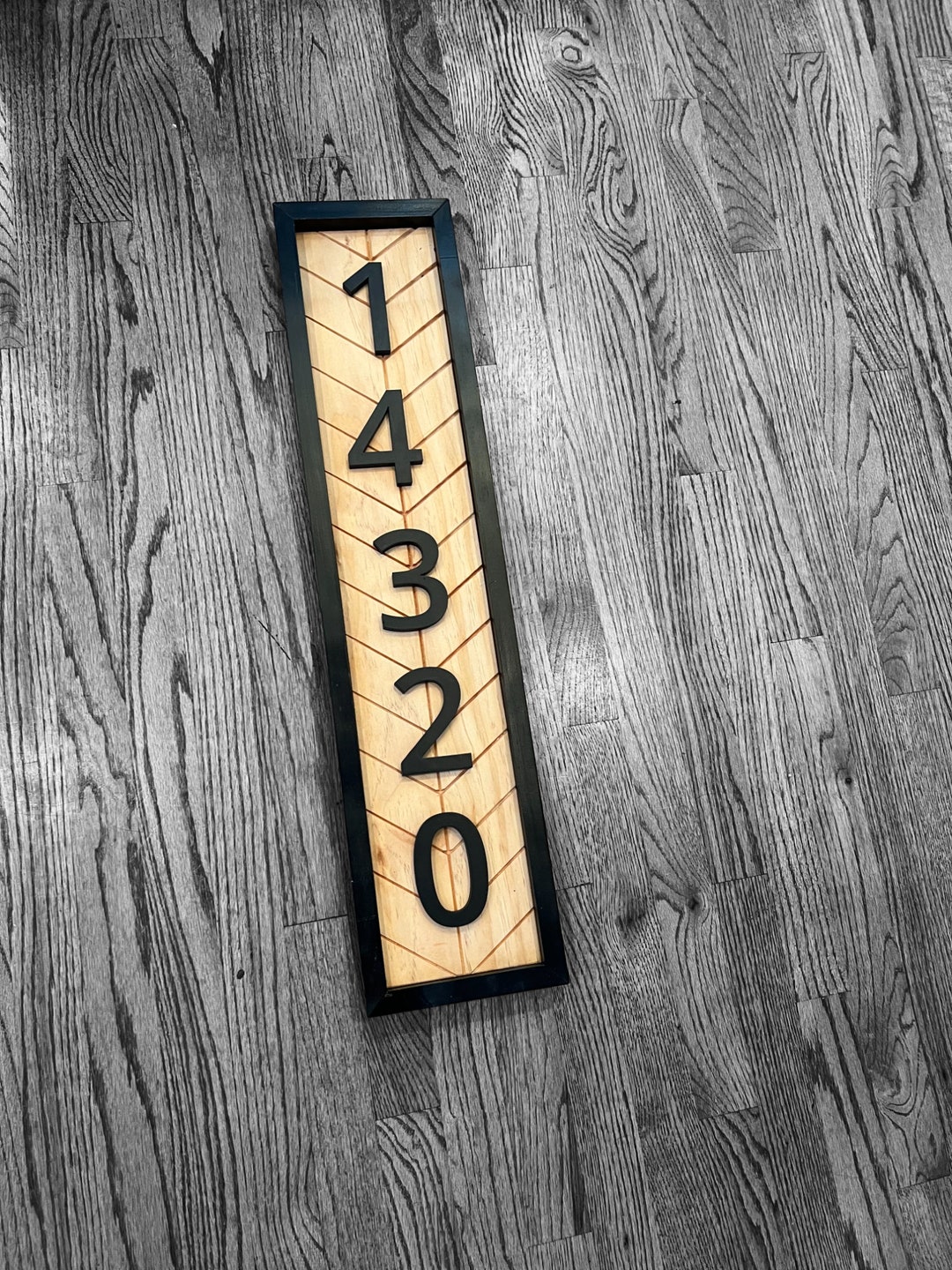 Chevron Classic Custom Address Sign Handmade Framed Home Wood Sign ...