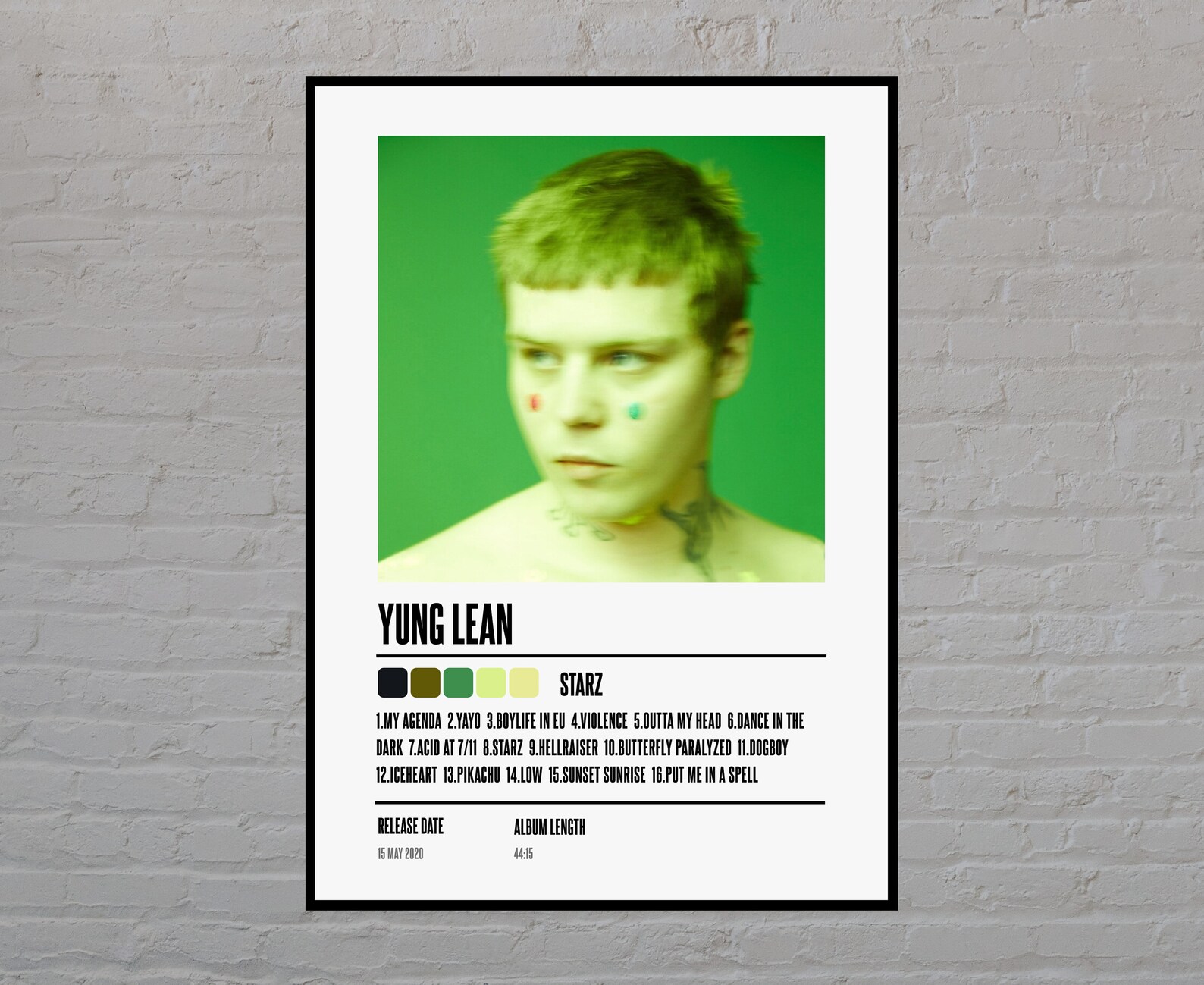 Yung Lean Starz Poster Yung Lean Art Album Cover Poster - Etsy
