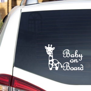 Baby on Board Giraffe Vinyl Decal Car Window Sticker Safety - Etsy