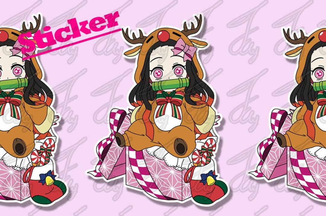 Merry Christmas Holiday Cute Gift Anime Vinyl Decal Sticker - Etsy