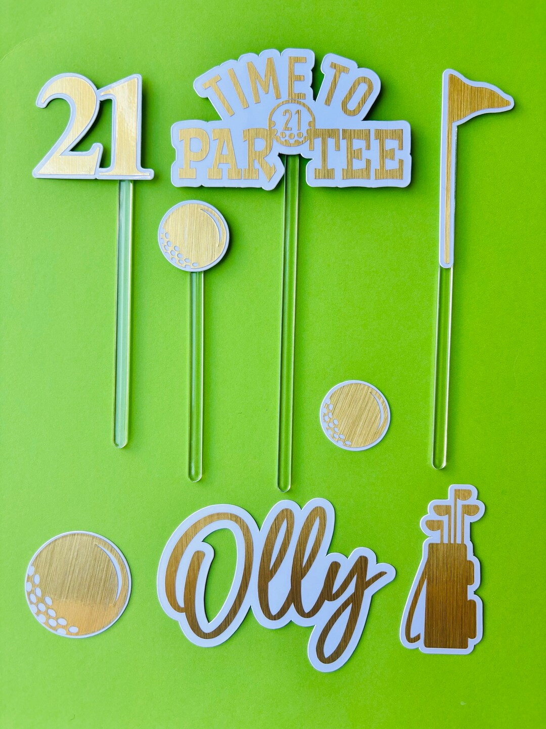 Golfing Themed Cake Topper Set - Etsy