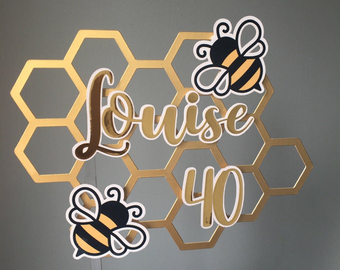 Personalised Bee\honeycomb Cake Topper - Etsy