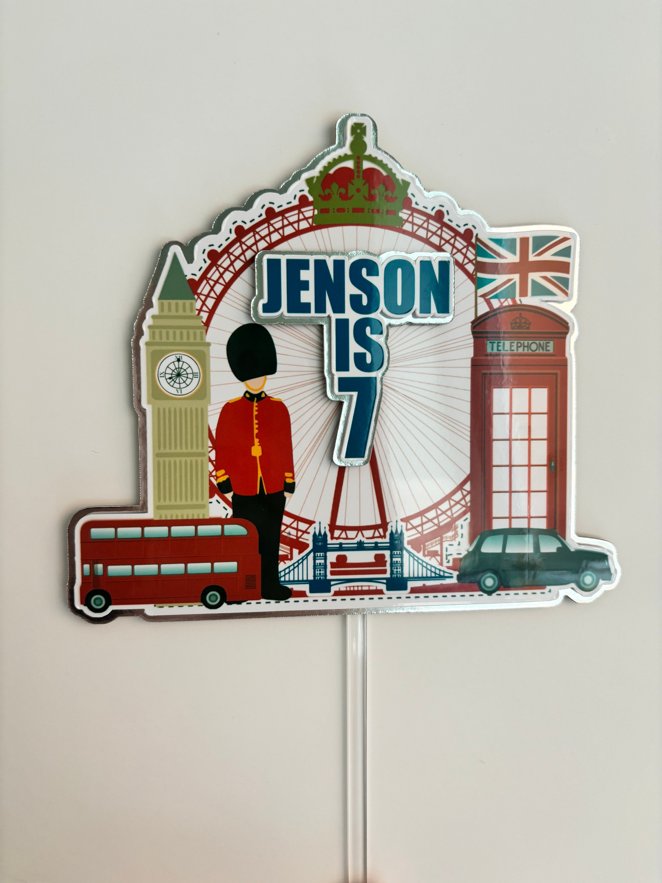 Personalised London Themed Cake Topper - Etsy
