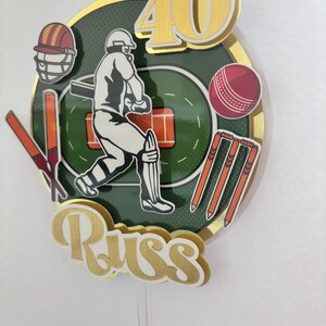 Personalised Cricket Cake Topper - Etsy