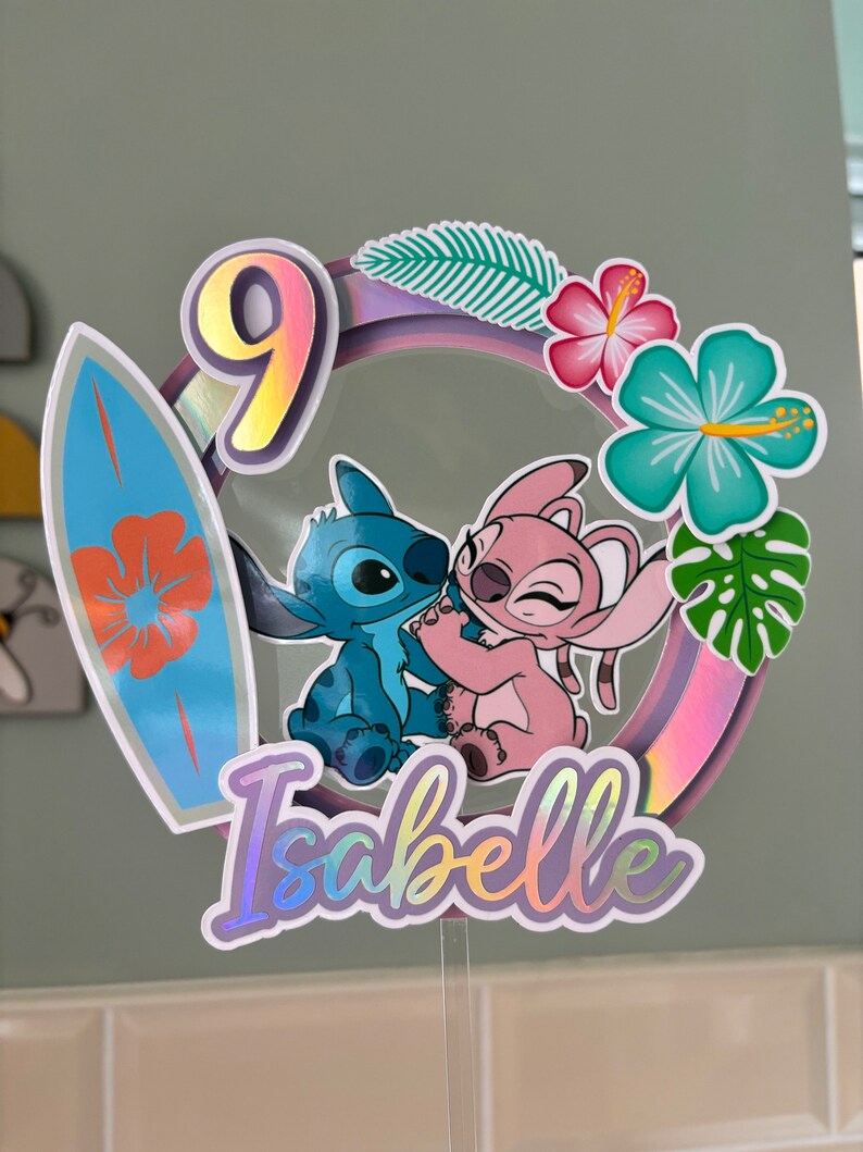 Personalised Stitch Themed Cake Topper - Etsy