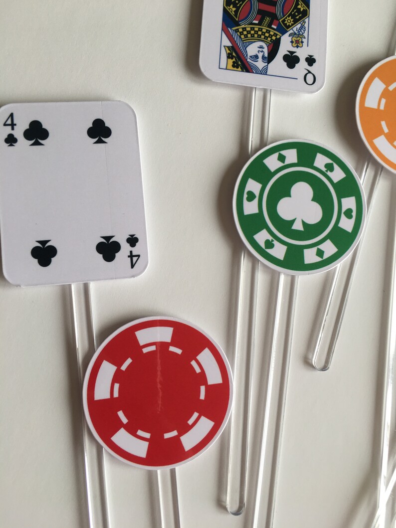 Casino Themed Cake Toppers Playing Cards, Chips (sent From UK) - Etsy