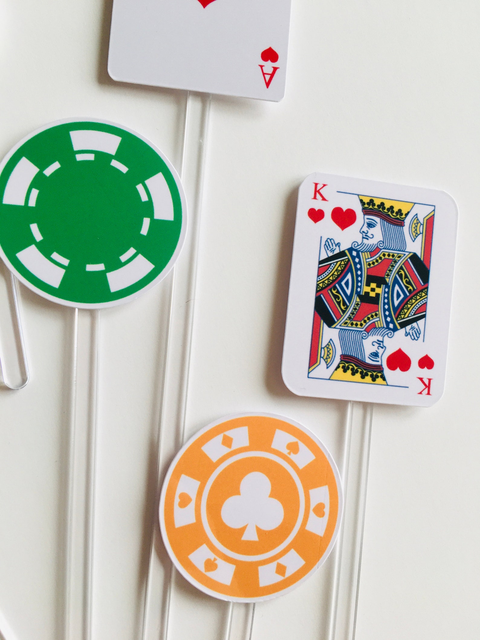 Casino Themed Cake Toppers Playing Cards, Chips (sent From UK) - Etsy
