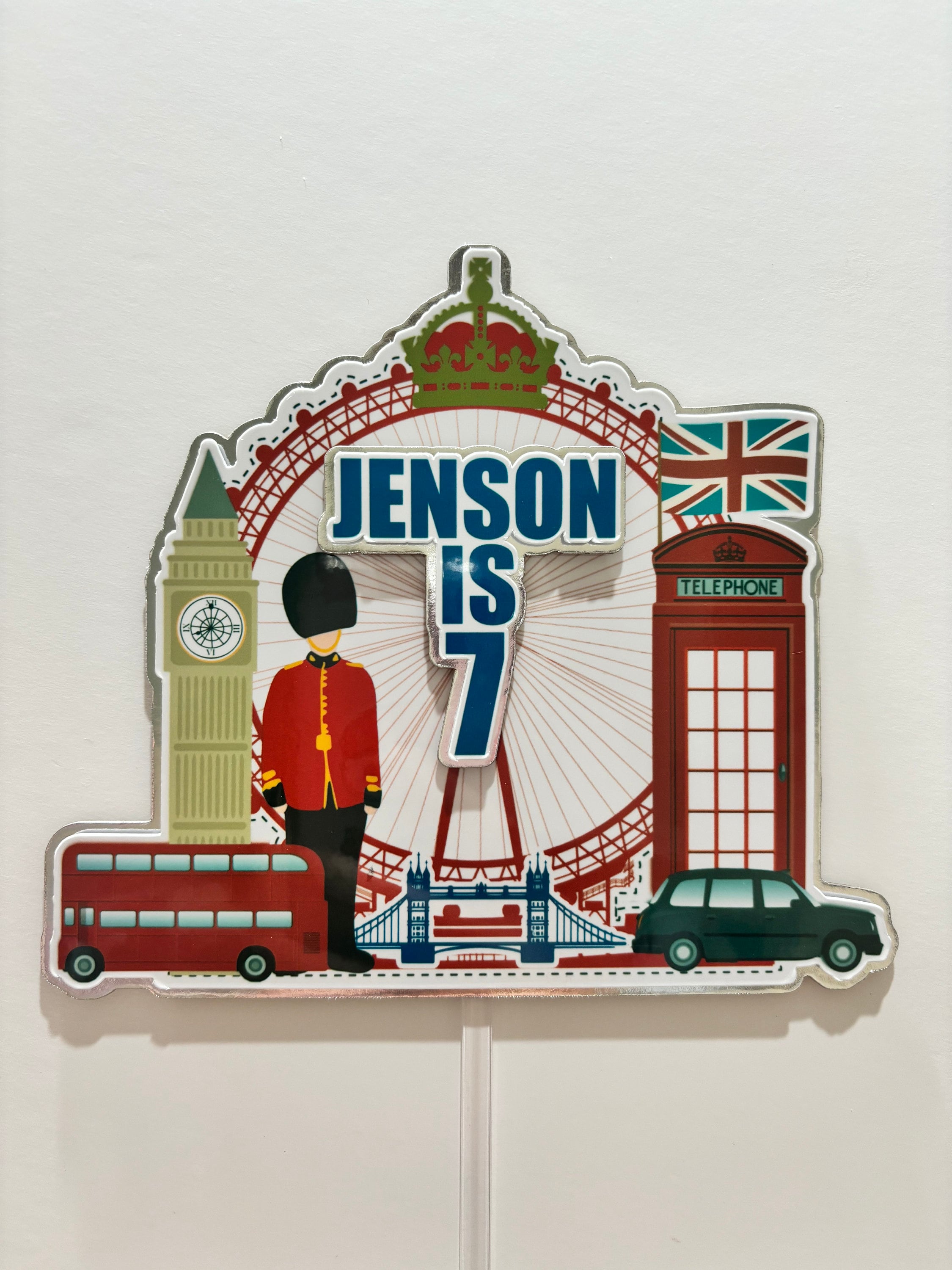 Personalised London Themed Cake Topper - Etsy