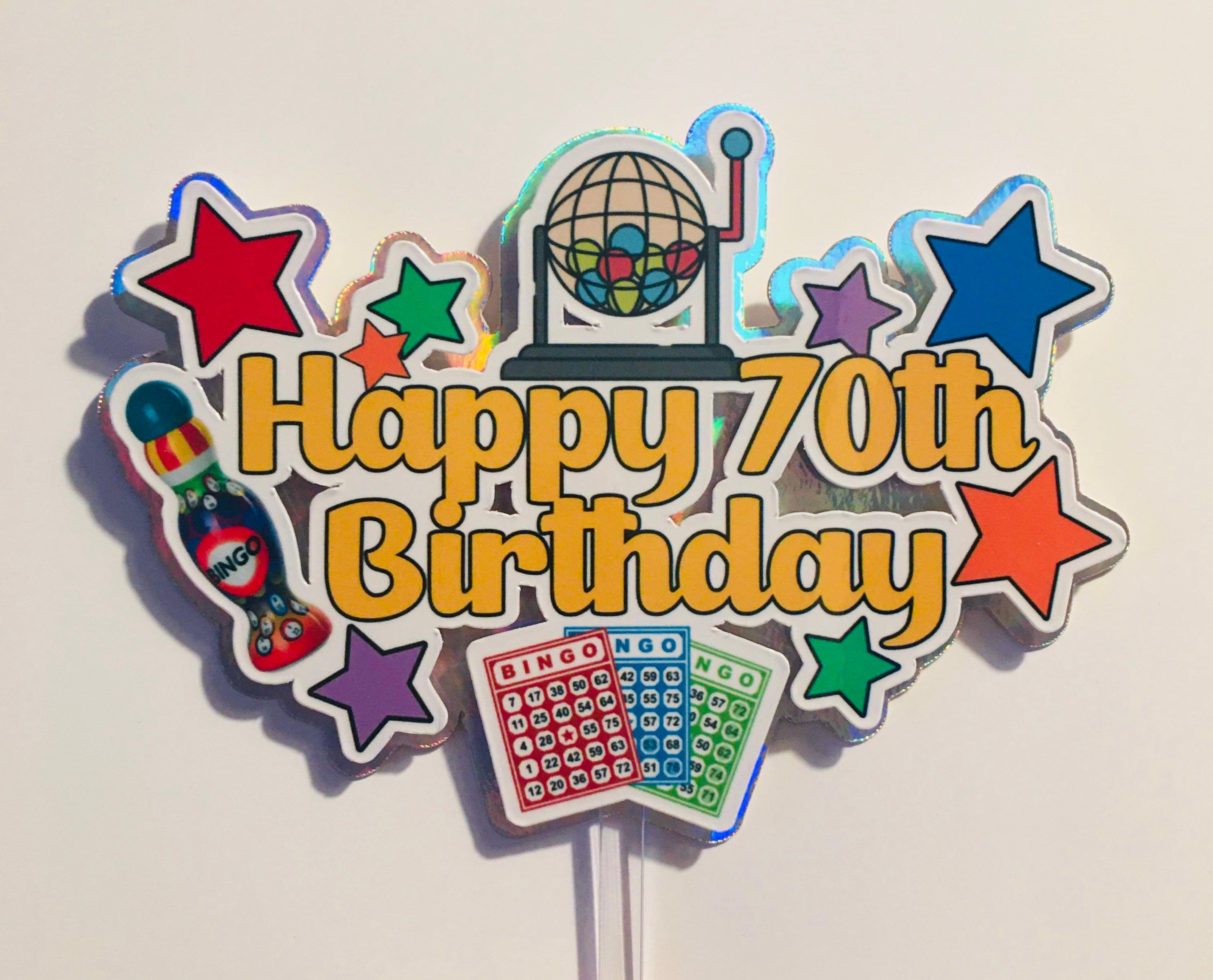 Personalised Bingo Themed Cake Topper - Etsy
