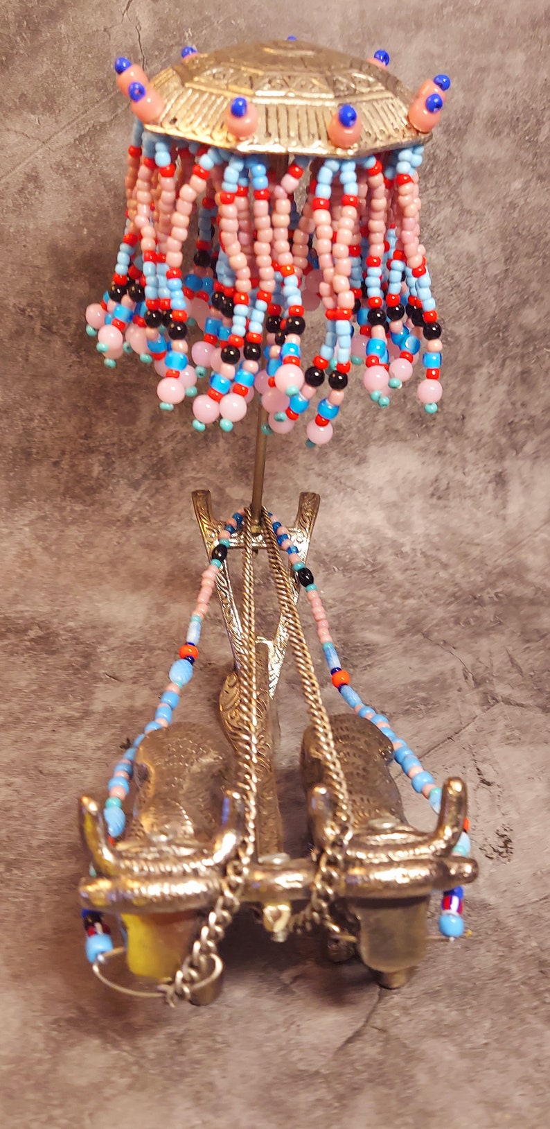 Orisha Oko Hand Beaded Tool Herramienta Santeria Lucumi Silver Metal ...