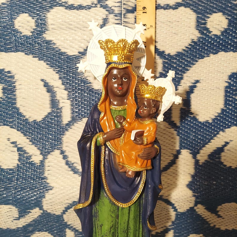 Ezili Danto Statue Erzulie Dantor Lwa Loa Figure 8" 12" & 18" Santa ...