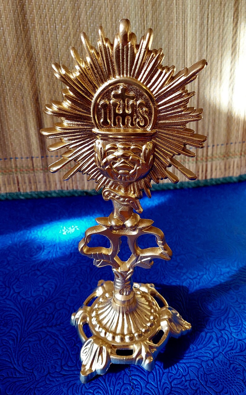 Monstrance Santisimo Bóveda Gold Standing Crucifix Spiritism, Misa ...