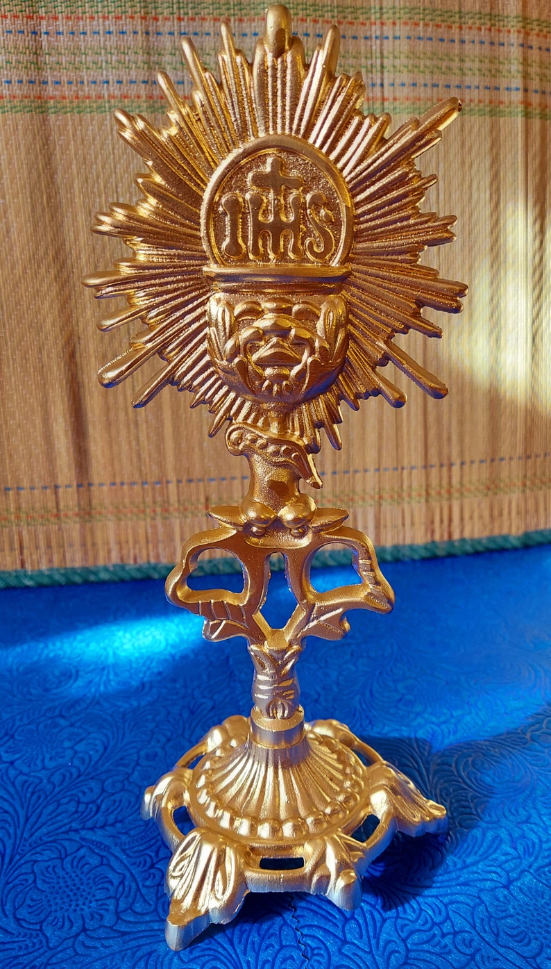 Monstrance Santisimo Bóveda Gold Standing Crucifix Spiritism, Misa ...
