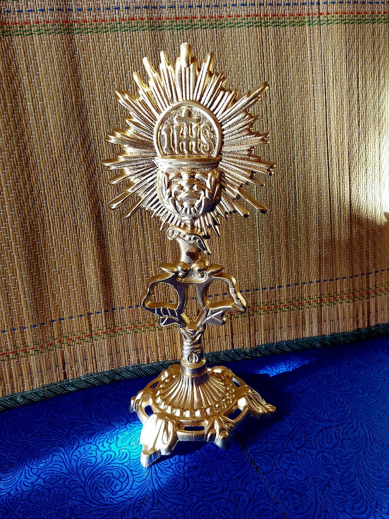 Monstrance Santisimo Bóveda Gold Standing Crucifix Spiritism, Misa ...